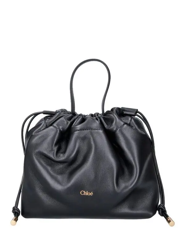 Chloé Lamb Leather Drawstring Bag - Black