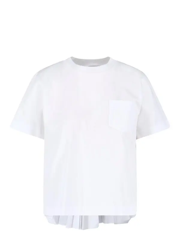 Sacai Layered Cotton T-shirt With Soft Lining - White
