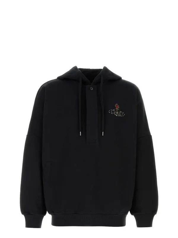 VIVIENNE WESTWOOD Embroidered Logo Crewneck Sweater - Black