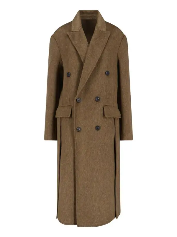 Phoebe Philo Double-breasted Long Overcoat - Brown