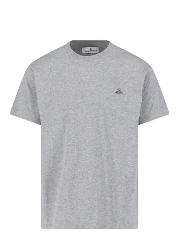 VIVIENNE WESTWOOD 100% Cotton Logo T-shirt - Grey