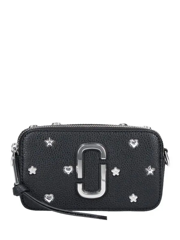 Marc Jacobs Split Cow Leather Mini Shoulder Bag With Embellishments - Black