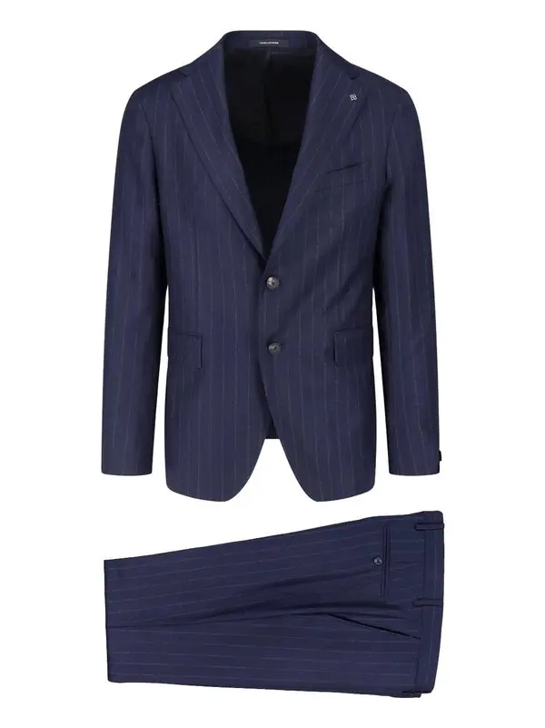Tagliatore Pinstripe Wool Suit - Blue