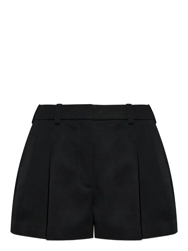 Givenchy Tailored Wool Shorts With Belt Loops And Hook Closure - Black