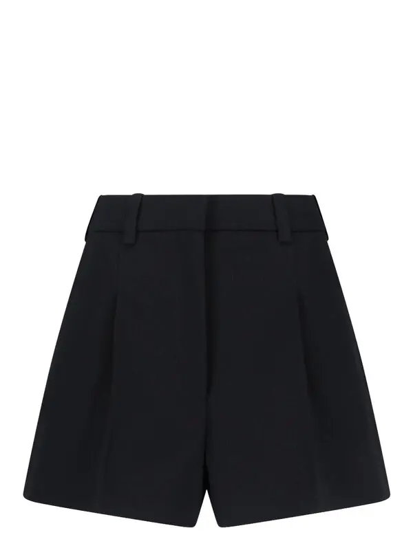 Givenchy Tailored Wool Shorts With Belt Loops And Hook Closure - Black