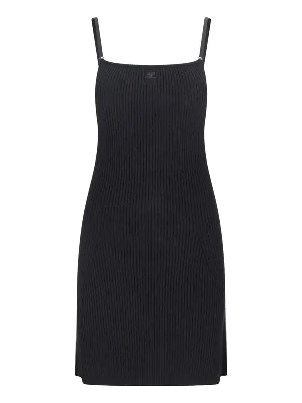 COURREGES Style Viscose-blend Knit Dress - Black
