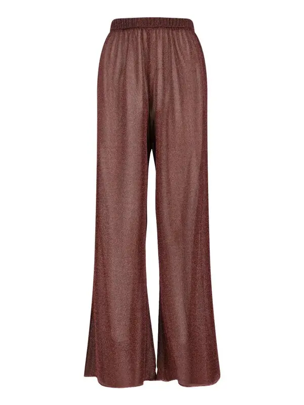 Oseree Lurex Metallic Slim Trousers - Brown