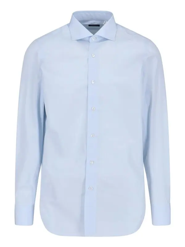 FINAMORE 1925 Slim-fit Cotton Dress Shirt - Light Blue
