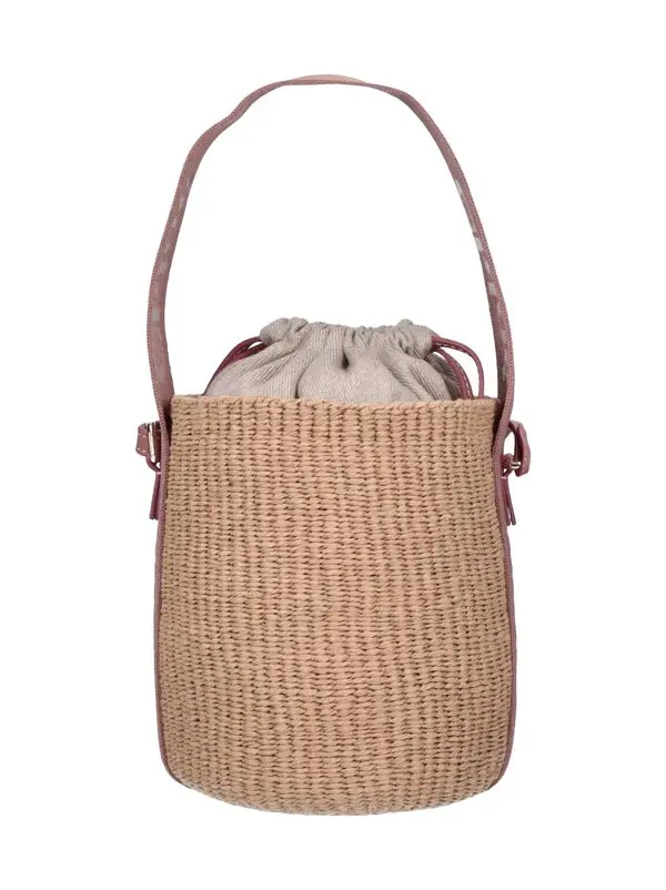 Chloé Paper And Calf Leather Bucket Bag - Beige