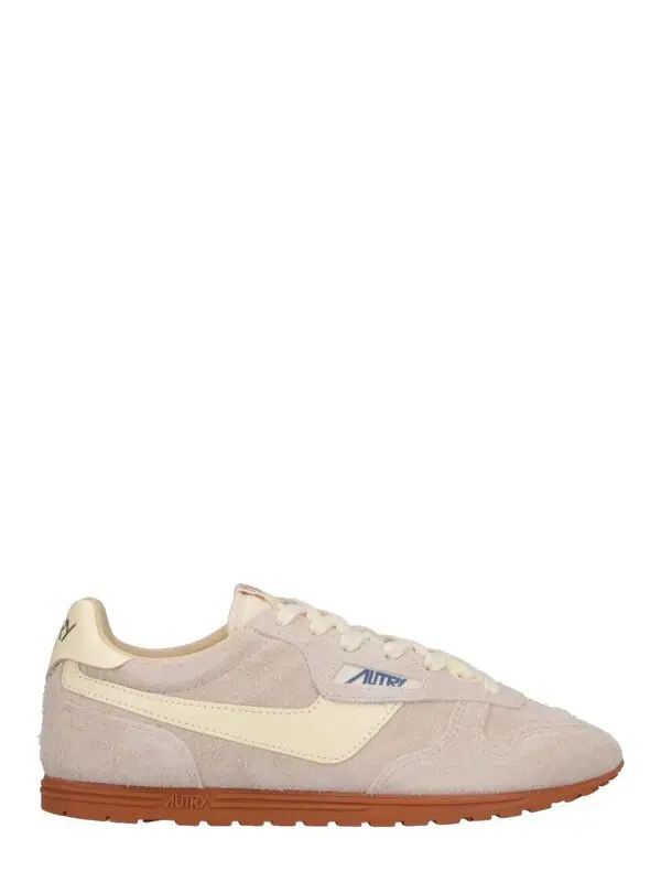 AUTRY Inspired Suede Sneakers With Rubber Outsole - Beige