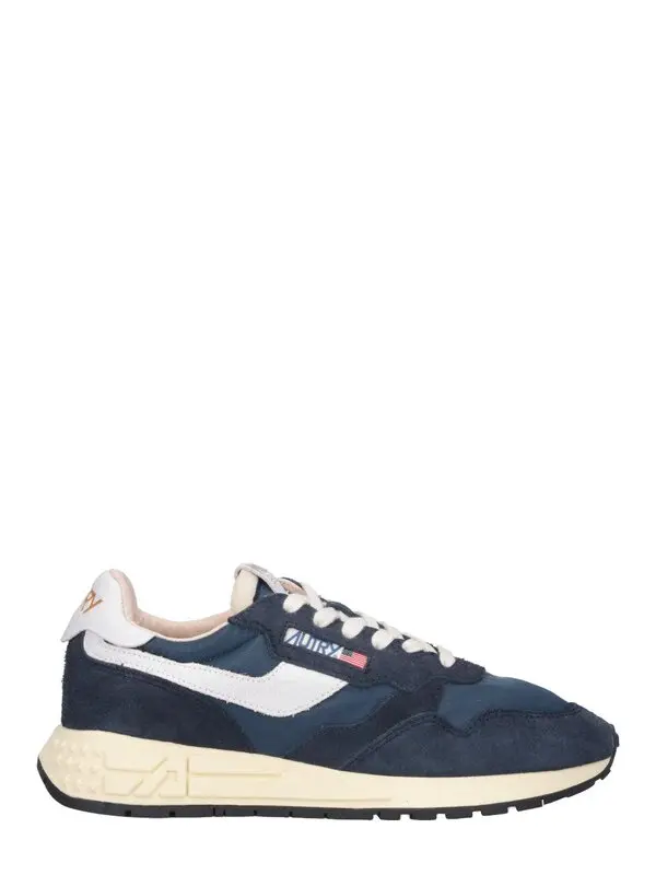 AUTRY Nylon And Cow Leather Lace-up Sneakers - Blue