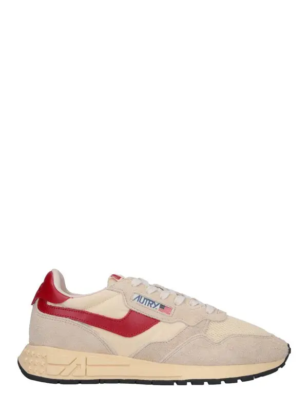 AUTRY Lightweight Leather & Nylon Sneakers - Beige