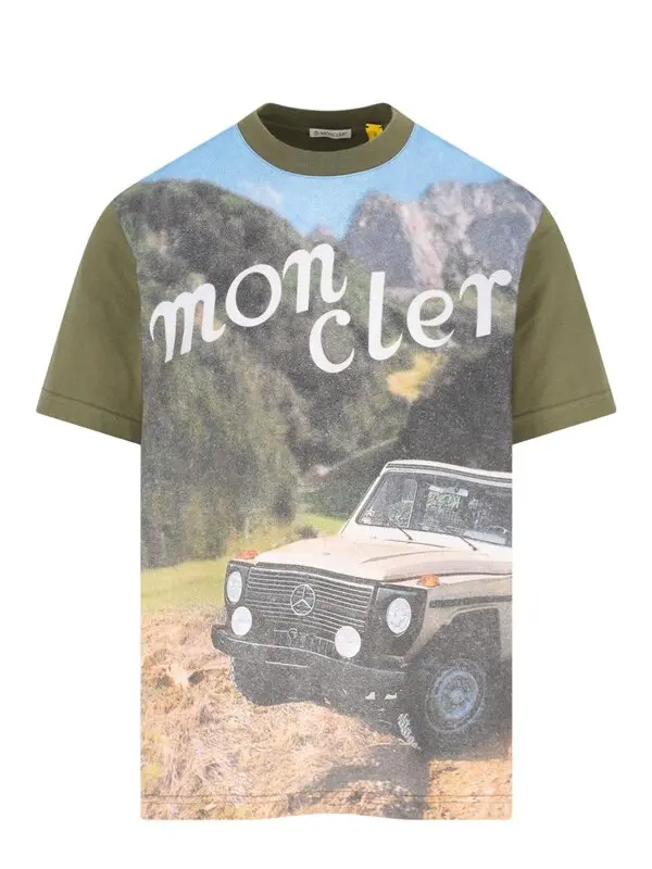Moncler Cotton Logo T-shirt For - Green