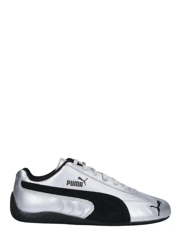 PUMA Calf Leather Lace-up Sneakers - Silver