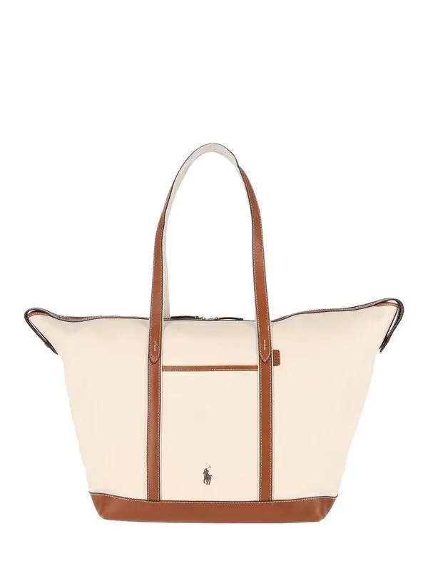 Polo Ralph Lauren Cotton-nylon And Cow Leather Tote - White