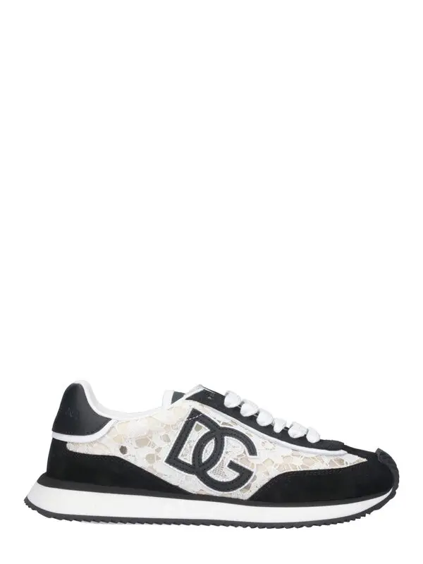 Dolce & Gabbana Lace Overlay Low-top Sneakers - White