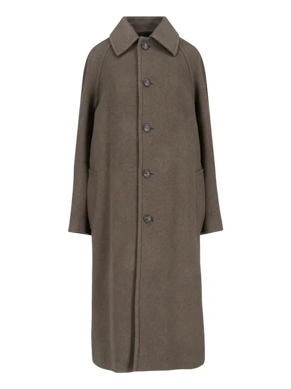 Phoebe Philo Wool Blend Long Coat - Marrone