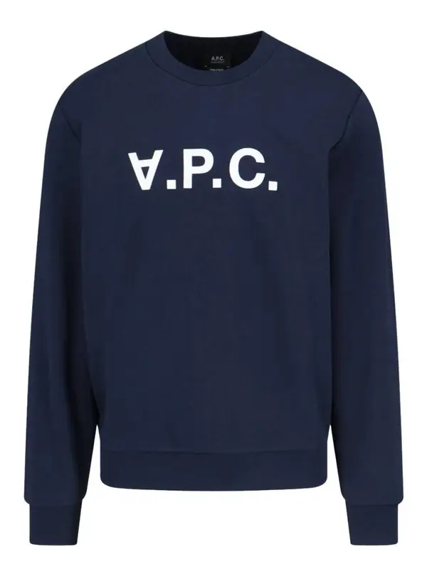 A.p.c. Organic Cotton V.p.c. Crewneck Pullover - Blue
