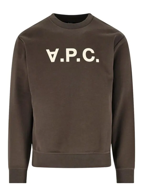 A.p.c. Logo Crewneck Sweatshirt - Brown