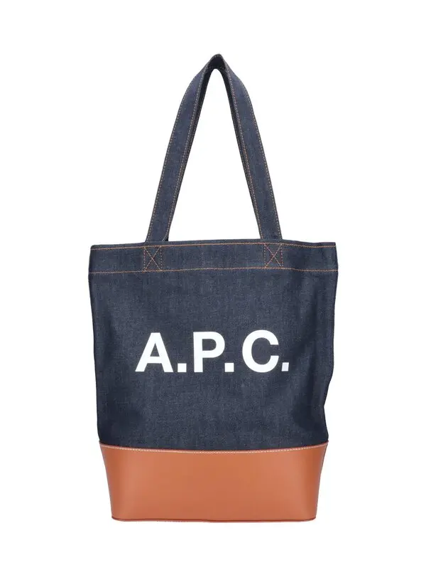A.p.c. Cotton-blend Tote Bag With Contrast Hardware - Blue