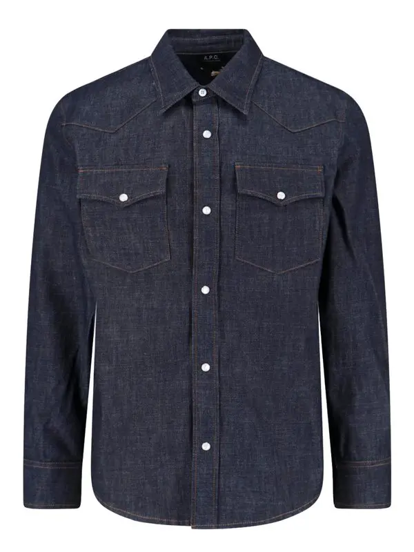 A.p.c. Denim Western Shirt - Blue