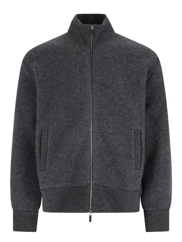 Thom Browne Zip-front Knit Jacket - Grey
