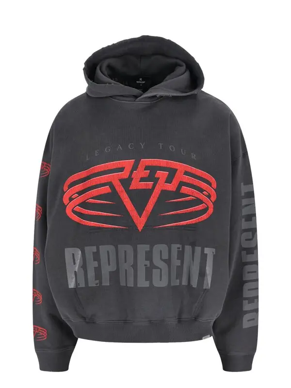REPRESENT Graphic Oversized Hoodie - Grey
