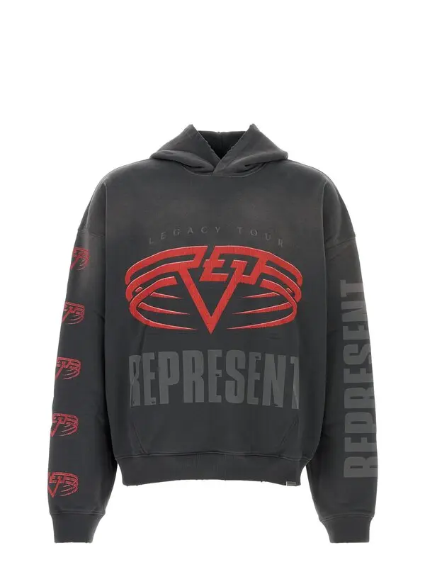 REPRESENT Graphic Oversized Hoodie - Grey