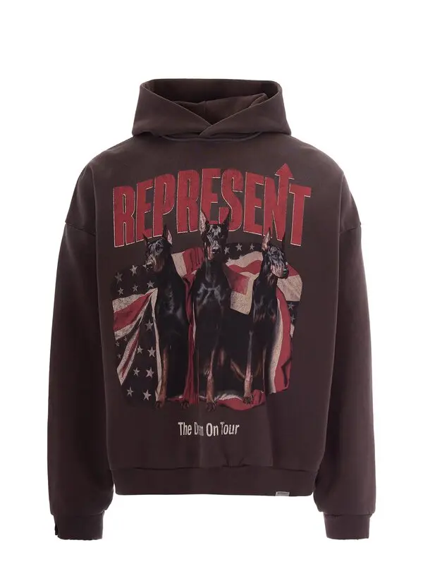 REPRESENT Graphic Print Cotton Hoodie - Nero