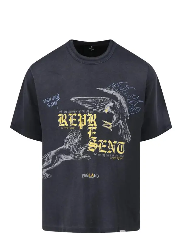 REPRESENT Graphic Print Oversized T-shirt - Black