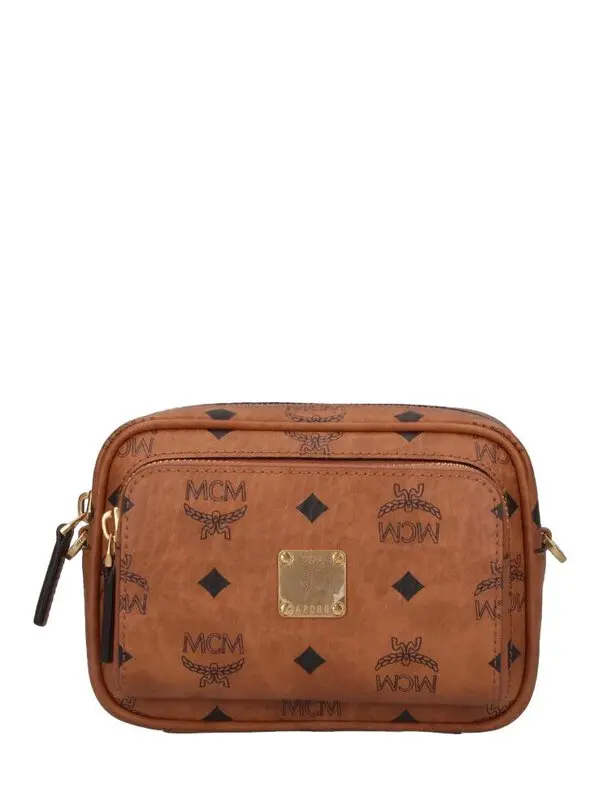 Mcm Monogram Crossbody Bag - Brown