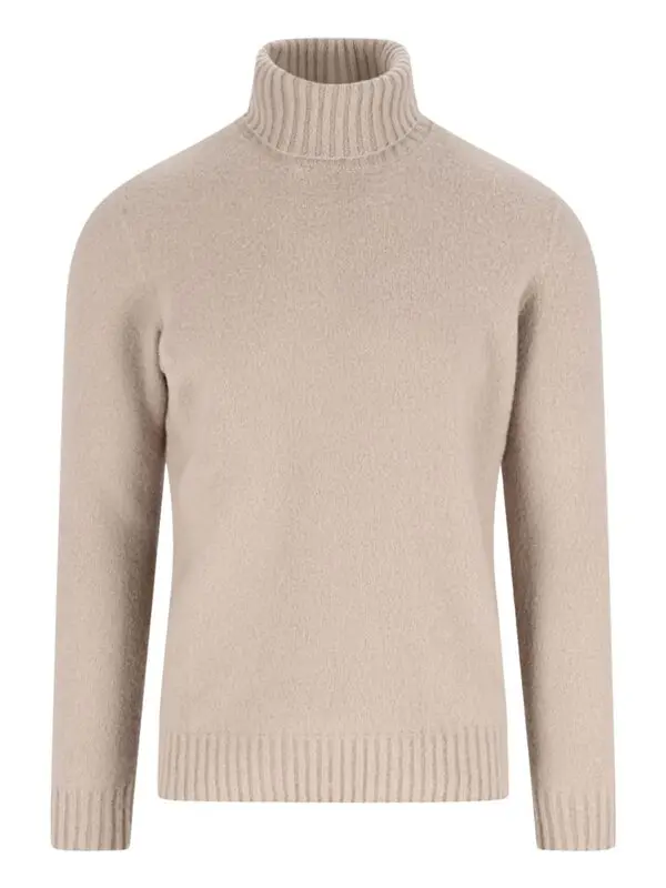 DRUMOHR Ribbed Turtleneck Sweater - Beige
