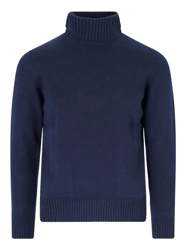 DRUMOHR Ribbed Turtleneck Sweater - Blue