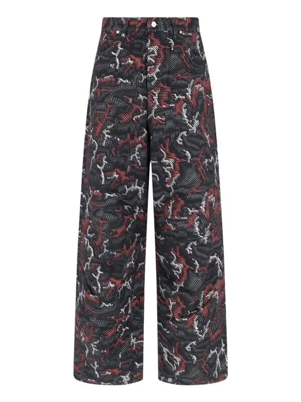PDF Tailored Printed Cotton Trousers - Red