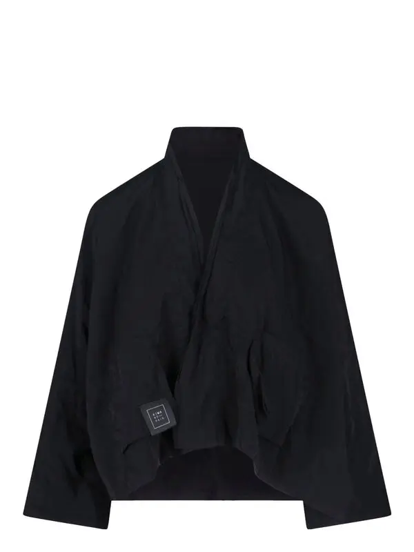 KIMONO RAIN Wrap Jacket With Kimono-style Sleeves - Black