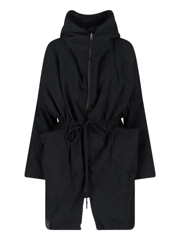 KIMONO RAIN Zip Up Hooded Jacket - Black