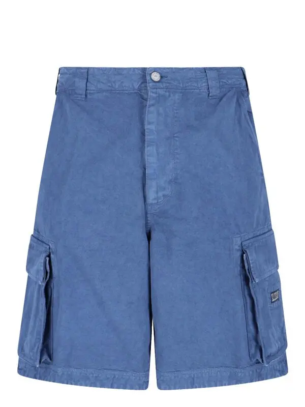 ERL 100% Cotton Cargo Shorts - Blue