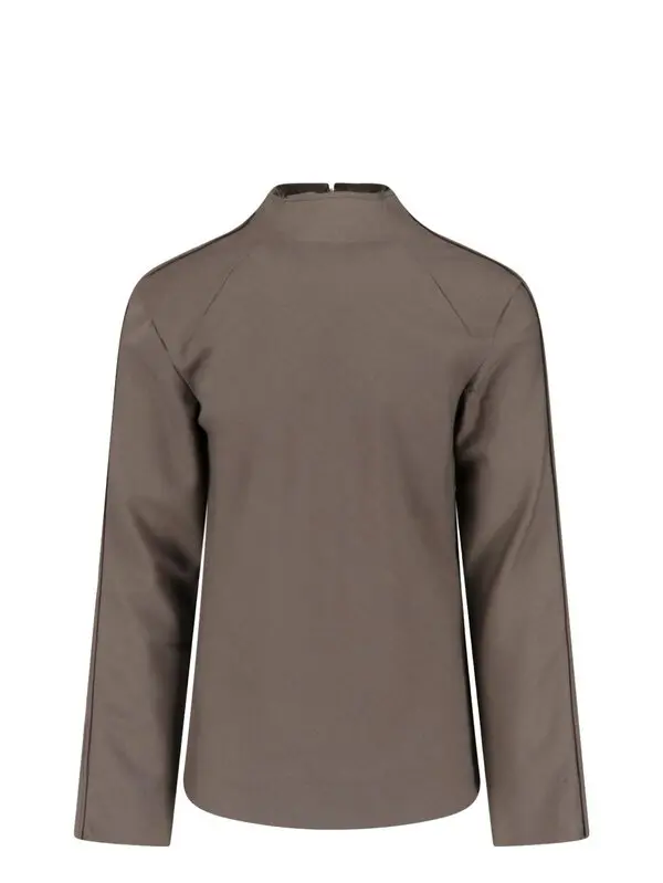 ENTIRE STUDIOS Mock Neck Long Sleeve Top - Beige