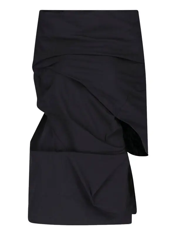 ENTIRE STUDIOS 100% Cotton Draped Essential Top - Black