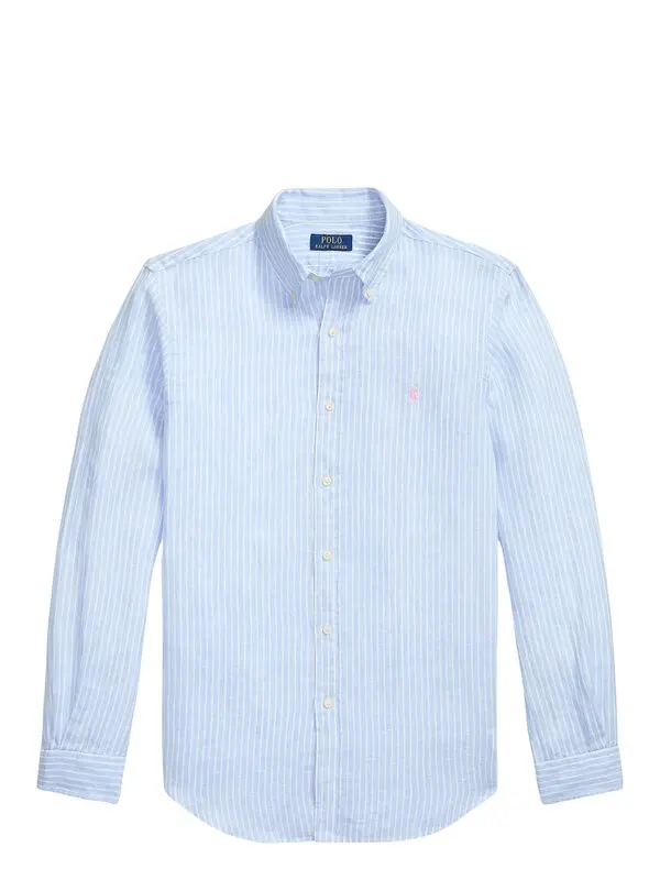 Ralph Lauren Striped Button-down Shirt - Light Blue