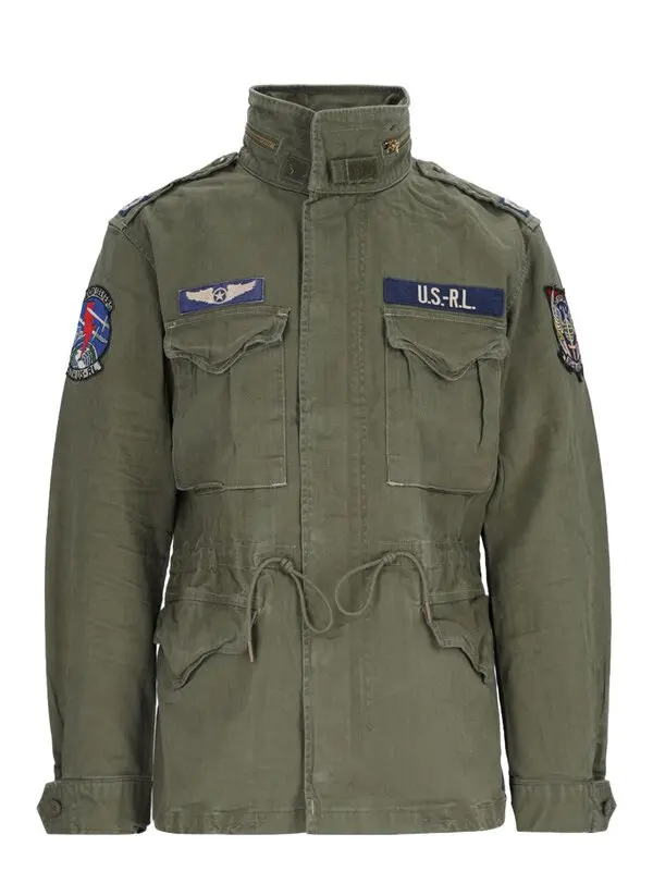Polo Ralph Lauren 100% Cotton Utility Jacket With Patches - Green