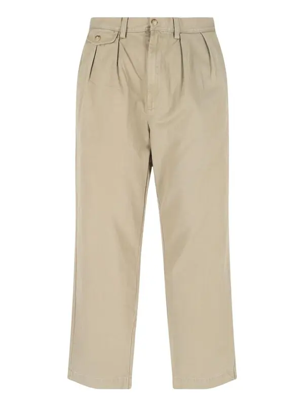 Polo Ralph Lauren 100% Cotton Pleated Trousers - Beige