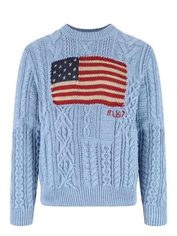 Polo Ralph Lauren Cable Knit Crewneck Sweater - Blue