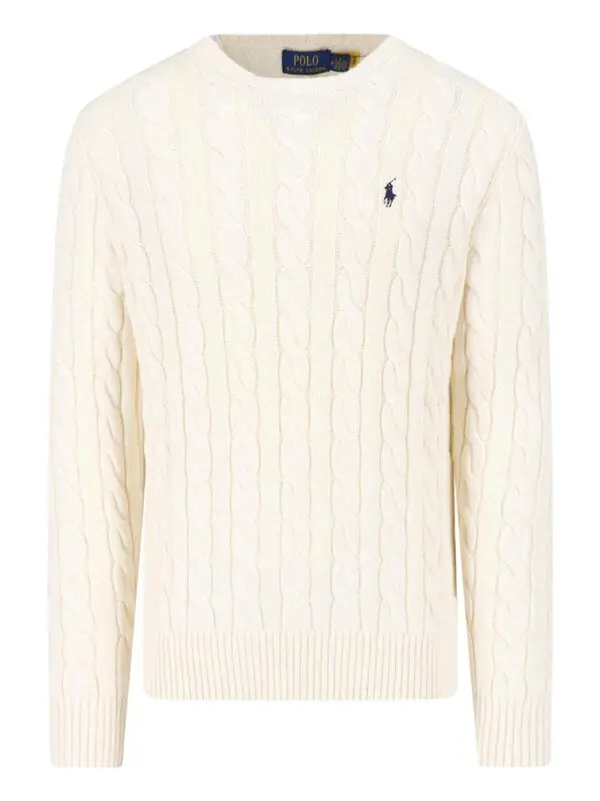 Polo Ralph Lauren Cable Knit Crewneck Sweater - Cream