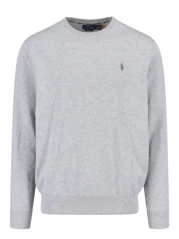 Polo Ralph Lauren 100% Cotton Cable Knit Crewneck Sweater - Grey