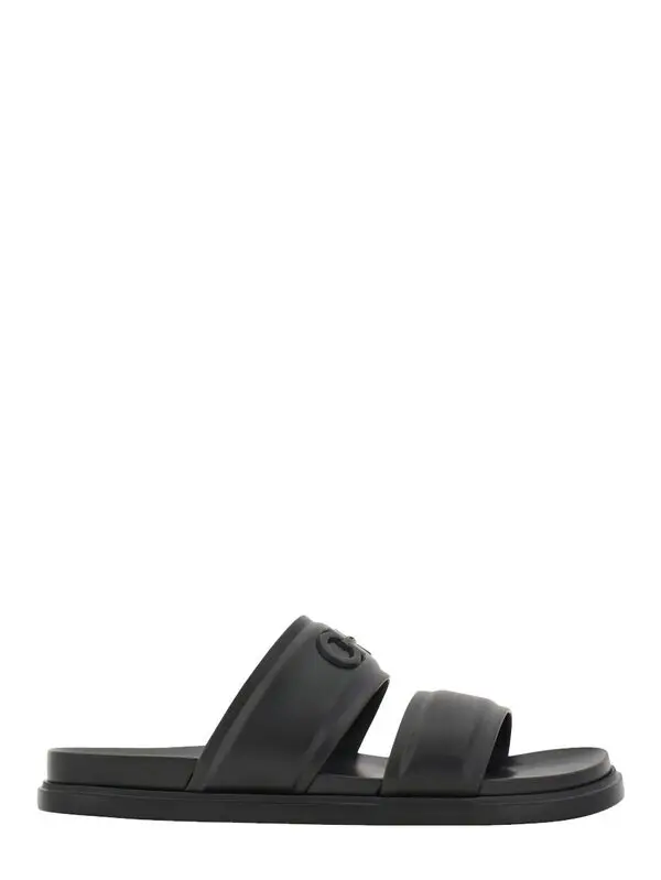 FERRAGAMO Gancini Slide Sandals - Black