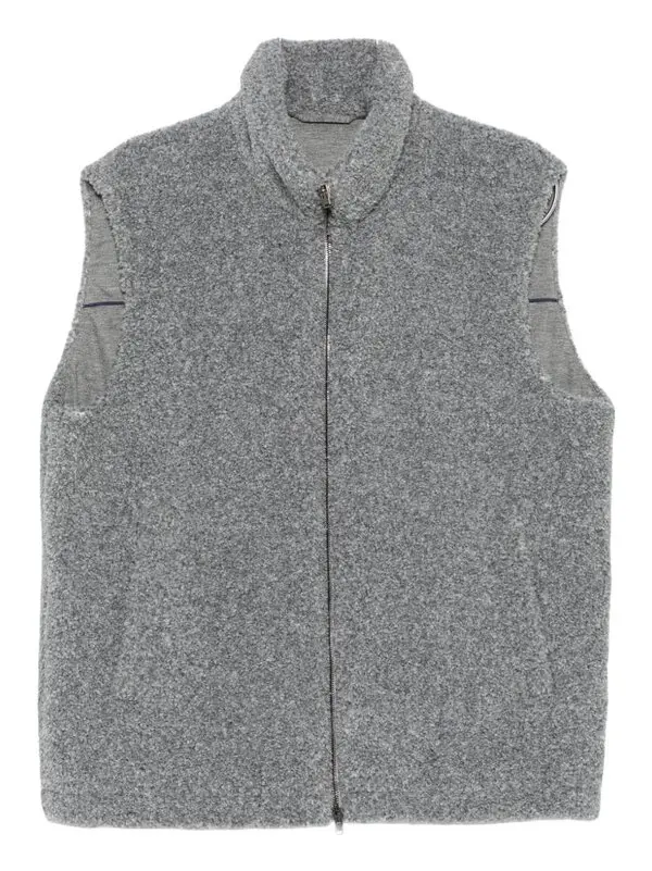 Herno Flannel Zipped Vest - Grey