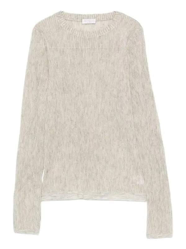 Brunello Cucinelli Wool And Silk Sweater - Grey