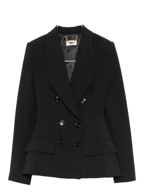 Elisabetta Franchi Double-breasted Tailored Jacket - Black