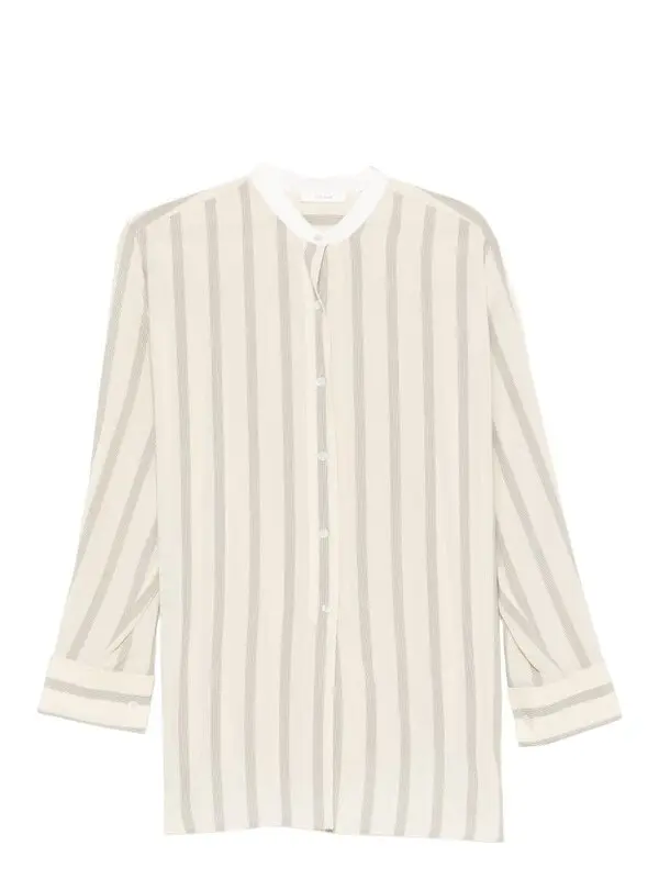 THE ROW Falco Striped Silk Shirt - White